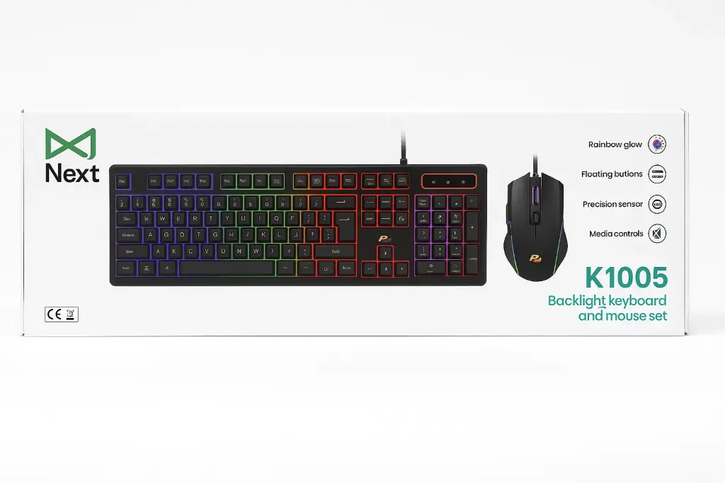 Next Backlight Keyboard with Precision Mouse Set – Model K1005 | طه كمبيوتك